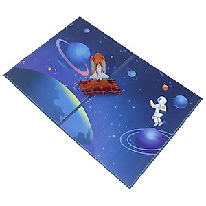 3D Space Shuttle Pop Up Greeting Card for Kids Spacecraft Spaceship Universe Science Lover,For All Occasion, Graduations, Happy Birthday Cards For Children, Son, College With Envelop,Size 6x8 Inch