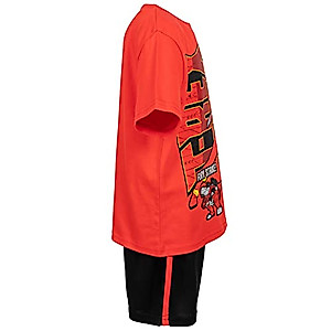 Power Rangers Little Boys Graphic T-Shirt and Mesh Shorts Outfit Set Black/Red 6