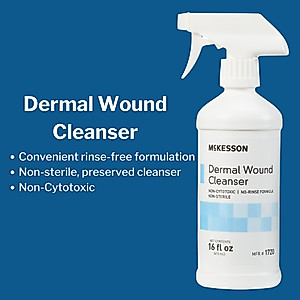 McKesson Dermal Wound Cleanser, Non-Cytotoxic, Rinse-Free, Non-Sterile,16 oz, 1 Count