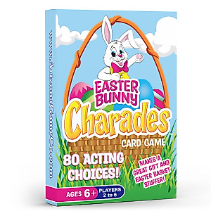 Arizona GameCo Easter Bunny Charades for Kids – A Fun Spring/Easter-Themed Game - No Reading Required - Makes a Great Gift or Easter Basket Stuffer - 80 Acting Choices - No Timer Needed - Ages 6+