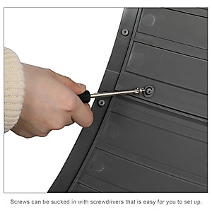 Pinikuyiro 36 Gallon Round Deck Box, Outdoor Storage Box for Patio Furniture,Patio Table for Cushion, Pool Accessories, Outdoor Toys, Easy Assembly & Lightweight, Grey