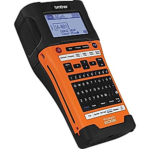Brother P-Touch Edge PT-E550W Handheld Label Maker, Orange, Industrial Wireless Electronic Labelling Kit PTE550W - Up to 30mm/sec, 180 x 360dpi, Auto Strip Cuttter, Backlit LCD Screen