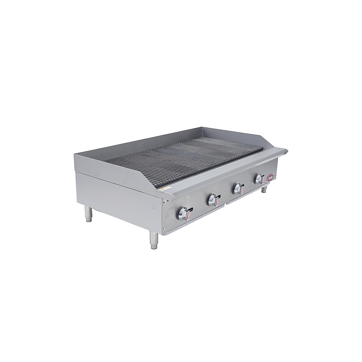 Kratos 48" Commercial Gas Charbroiler - Countertop 4-Burner Stainless Steel Grill, 140,000 BTU Output (29Y-003)