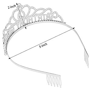 AOPRIE Diane Birthday Crowns for Women Silver Tiaras for Girls Crowns for Girls Rhinestone Crystal Decor Headband
