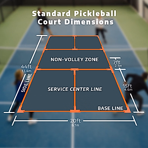 A11N Pickleball Court Marking Kit - Temporary Pickleball Boundary Lines in Standard Court Dimensions, No Measurement Required, Neon Orange