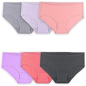 Fruit of the Loom Women's 360 Underwear, High Performance Stretch for Effortless Comfort, Available in Plus Size, Cotton Blend-Hipster-6 Pack-Colors May Vary, 9