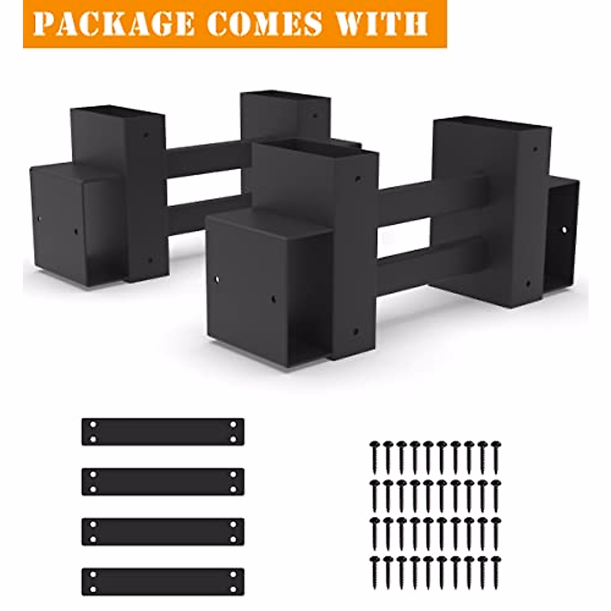 BALIE SPACE Outdoor Firewood Rack Brackets Kit for Fire Wood Pile Storage, Adjustable log stacking Stand Holder for 2x4 lumber, Black, Set of 2…