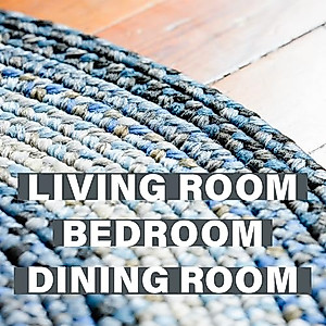 Homespice Juniper 4 x 6 Area Rug for Bedroom and Living Room, Also Ideal to Use as a Blue Outdoor Rug for Deck and Patio - Spill Proof and Stain Resistant - Reversible Indoor Outdoor Rugs 4x6 Feet