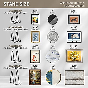 Plate Holder Easel Display Stand - 3 inch Metal Plate Stands for Display - Tabletop Picture Stand - Black Iron Easels for Display Pictures | Photo Frames | Book | Decorative Plates | Plaque - 1 Pack