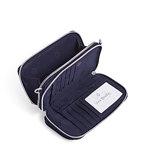 Vera Bradley Women's Performance Twill All in One Crossbody Purse With RFID Protection, Classic Navy, One Size