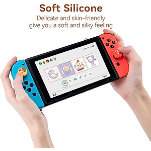 GeekShare Cute Thumb Grip Caps Compatible with Nintendo Switch/OLED/Switch Lite,Soft Silicone Joystick Rocker Cover,4PCS- Takoyaki