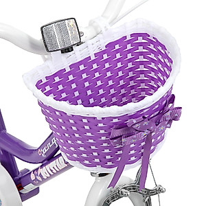 JOYSTAR 18 Inch Girls Bike for 5 6 7 8 9 Years Old Kids Bike for Ages 5-8 Years Girls with Training Wheels and Basket 18" Children Bikes Bicycle with Handbrake in Purple