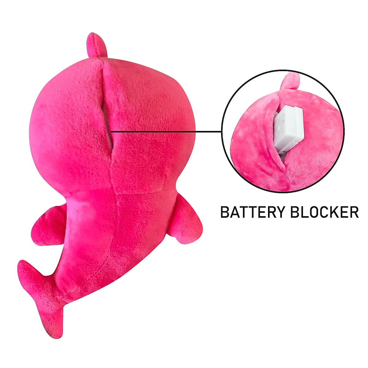 Children's Soft Plush Toy Shark with Music Singing & Lights, The Best Gift for Boys and Girls (Pink), 12 inches