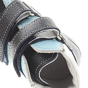 Skorohod Orthopedic Boots 15-141-2 First Step for Boys and Girls Genuine Leather - High Sole - 2 Fasteners (2 Infant, Blue)