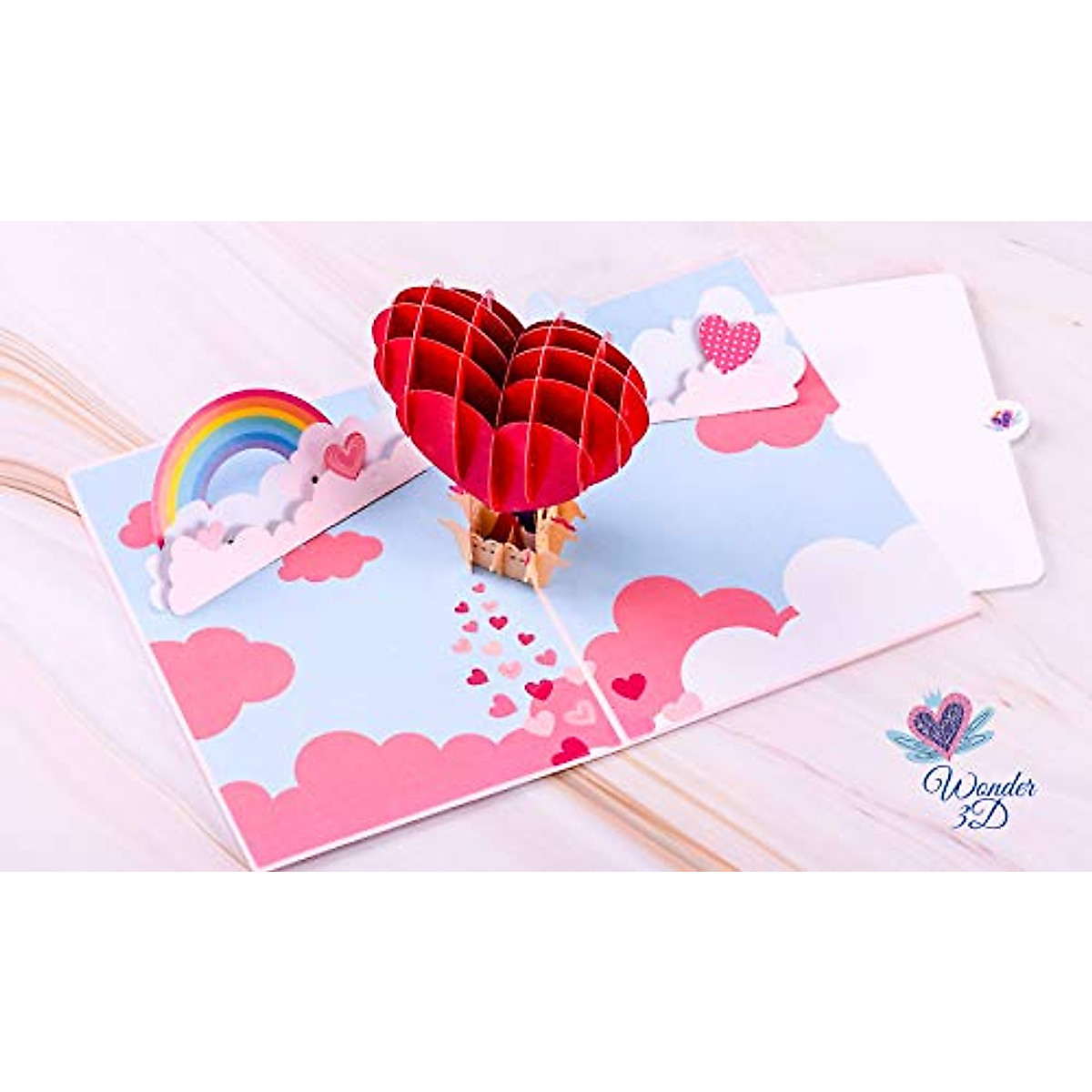 Wonder3D Pop Up Card for Valentines Day Pop Up Card, Valentines Day 3D Card, Happy Birthday, Happy Anniversary, Thank You, Get Well, Thinking of you, Anniversary card for her