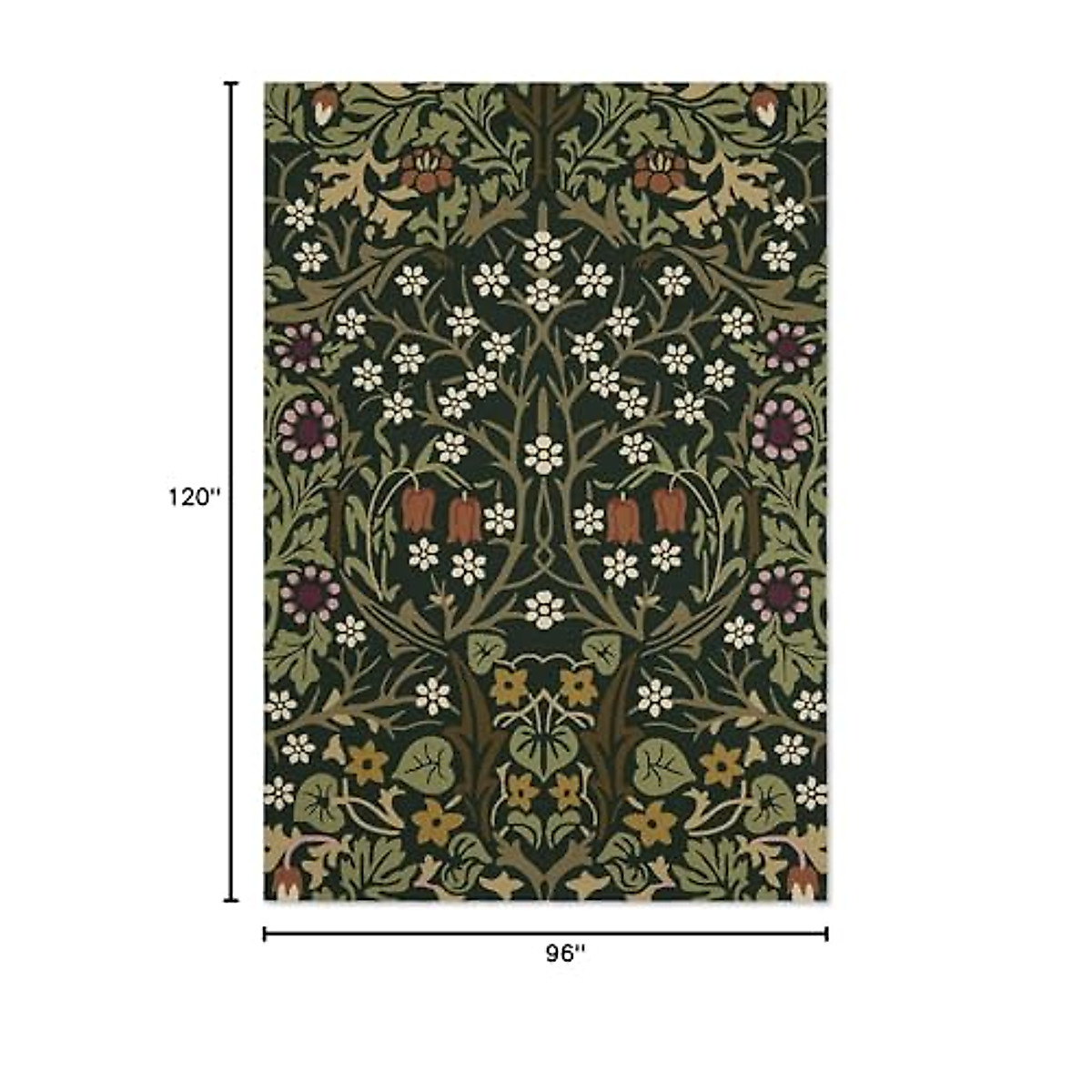 Restoration and Renovation Handmade Floral Area Rug | Vibrant Flower Design, Exquisite Craftsmanship Premium Quality | Living Room Bedroom & Kitchen Décor (Green, 5' x 8')