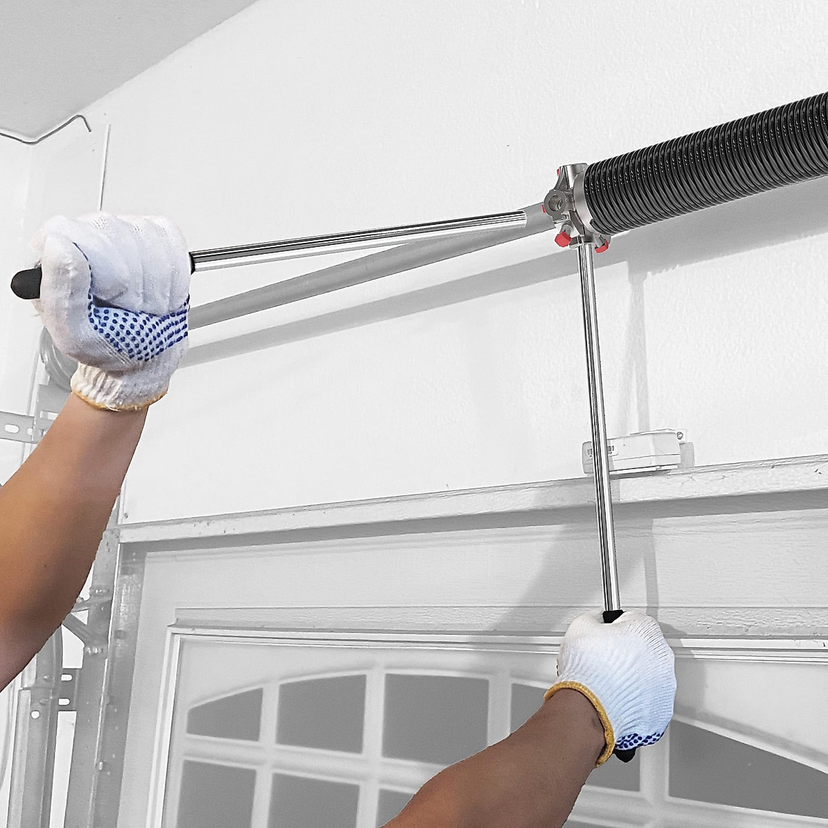 Blesseras 2-Pack Garage Door Winding Bars & 2-Pack 8.5' Cable for 7 Feet Garage Door