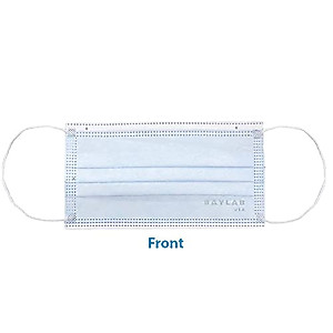 BAYLAB USA ASTM Level 3 Anti-Fog Disposable 3-Layer Face Masks, Bay Blue, Pack of 50