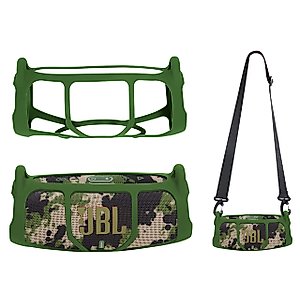 Silicone Cover Skin for JBL Charge 5 - Portable Bluetooth Speaker, by Alltravel, Portable Full Protection Solution, Customized Skin with Color and Shape Matching, for Charge 5 only (Forest Green)