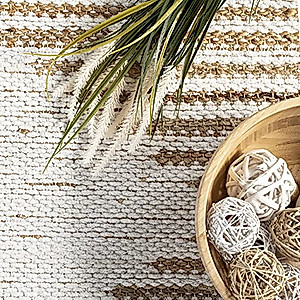 nuLOOM Clea Hand Woven Geometric Flatweave Tassel Area Rug, 8' x 10', Natural