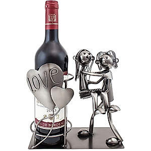 BRUBAKER Wine Bottle Holder Statue Love Couple, Carrying Wife Over The Threshold Sculptures and Figurines Decor Wine Racks and Stands Gifts Decoration