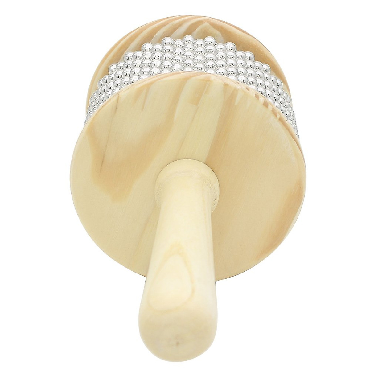 Mowind Wooden Cabasa Hand Shaker Percussion Instrument with Metal Beads for Classroom Band 3.4" Size