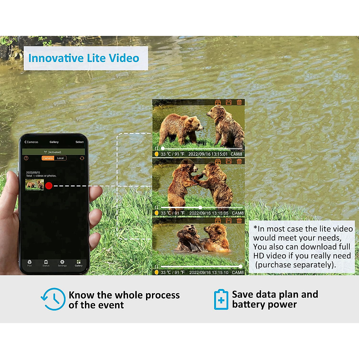 GardePro X50 Cellular Trail Camera, Full Video Preview, No-Glow IR, AT&T & T-Mobile, Game Cameras with 32MP H.265 1296p, 0.1s Trigger Speed, 100ft Night Vision