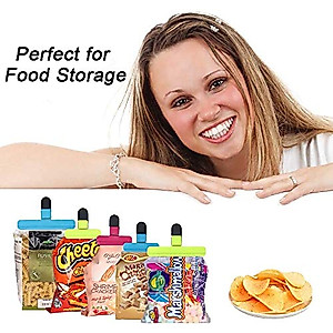 Large Chip Bag Clips Food Clips Plastic Heavy Duty Air Tight Seal Grip, Strong Grip Kitchen Food Bag Clips, Good Sealing Bag Clips for Coffee Bags, Potato Chip Bag, Cereal Bags, Candy Bag (12, Size 2)
