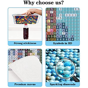 Snowplanet Deer Diamond Mosaic Painting- Diamond Art Kits for Adults,Full Drill Diamond Mosaic Painting Kits,5d Gem Art for Adults Wall Home Decor (YNC068)