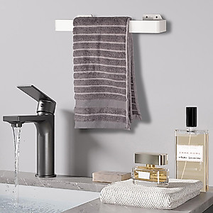 12.6Inches Hand Towel Holder, Self Adhesive Towel Rack for Bathroom Wall Mounted, Acrylic Towel Hanger (White)