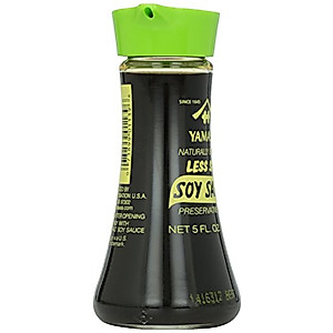 Yamasa Soy Sauce, Naturally Brewed Less Salt Low Sodium Preservative Free in Glass Dispenser, 5 fl oz (Pack of 1)