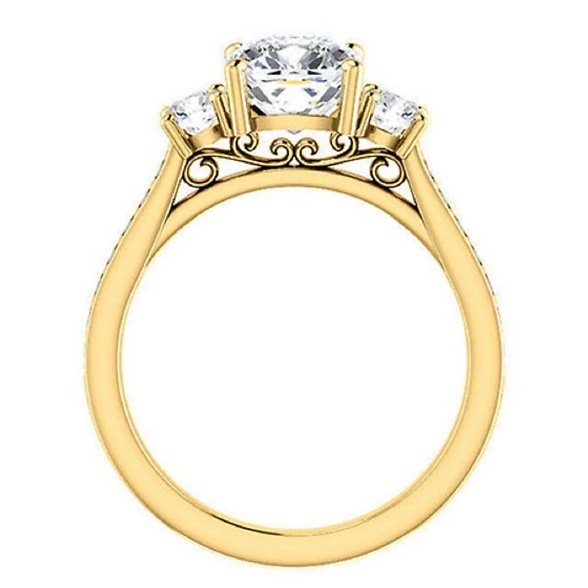 14K Gold 3 CT Cushion Cut VVS1 Colorless Moissanite Engagement Ring for Woman Bridal Set Handmade Diamond Wedding Ring for Gifts (4)