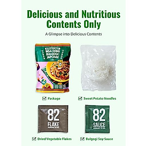 Korean Street Korean Food Japchae, Delicate Low calorie Glass Noodles - Irresistible Delight of Sweet & Savory Harmony (Sweet & Savory)