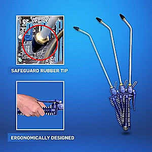 LE LEMATEC Air Nozzle Blow Gun for Air Compressor, 150 PSI Air Blower Gun for Car Detailing, Clean Electronics, Machines, Blow Gun Air Tool Compressor Accessory, Air Wand Pneumatic Tool AS121-2C