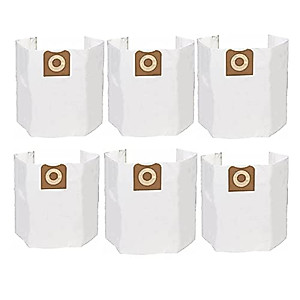 PACK 6 VF3502 Shop Vac Bags Compatible with Ridgid 12 to 16 Gallon Wet Dry Vac High Efficiency Vacuum Bag 23743 Replacement Dust Collector PS12