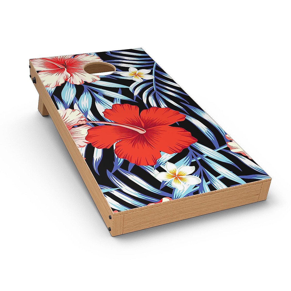 Design Skinz Summer Tropical Skin Set for Cornhole (Skin Only) - Vivid Tropical Red Floral v1