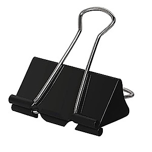 Large Binder Clips 1.6 Inch (60 Pack), Big Binder Clips for Office and Home Supplies, Black