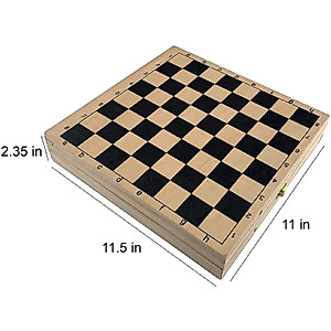 Sling Puck Game, Chess Game Set, Fast Sling Puck Game with Chess Game, 2 in 1 Board Game Set, Large Size 22.7 in x 12.5 in, Wooden Hockey Table Game