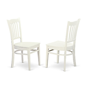 HomeStock Medieval Majesty 5 Pieces Kitchen Table Set - Durable Drop Leaf Wooden Rectangular Table and 4 Real Wood Seat Kitchen Dining Chairs, Linen White Finish