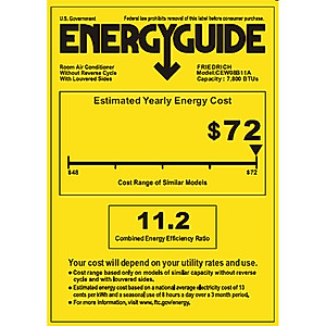 Friedrich CEW08B11A Chill Premier Smart Air Conditioner Window Unit, WiFi Mobile Control, White, Heating & Cooling Capacity (8000 BTU)