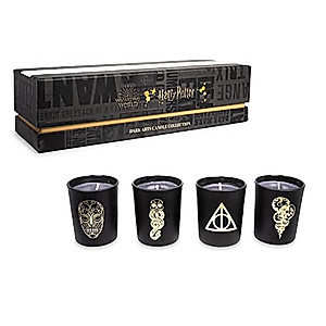 Harry Potter Dark Arts Scented Soy Wax Candle Collection, Set of 4 with Unique Fragrances | 20-Hour Burn Time | Home Decor Housewarming Essentials, Wizarding World Hogwarts Gifts and Collectibles