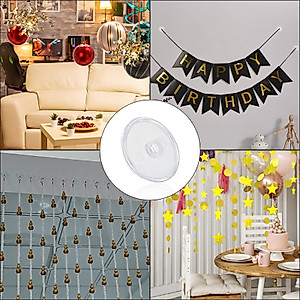 MultiValue 20 pcs Adhesive Ceiling Hooks, Hooks for Hanging Festival Wedding Birthday Decorations Adhesive Hooks Wall Hooks with Binding Rings Hooks for Outdoor String Lights Honeycomb Balls (20 PCS)