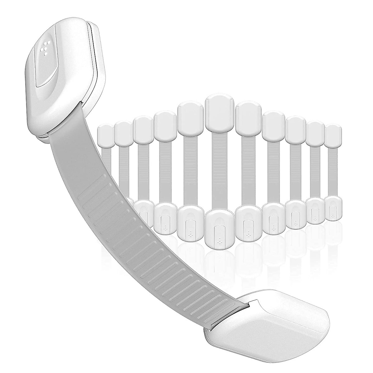 Strap-Locks (12-Pack) & Handle - Lever - Knob Locks 5 1//4 inch (8-Pack) Baby Proofing Set of 20 Locks