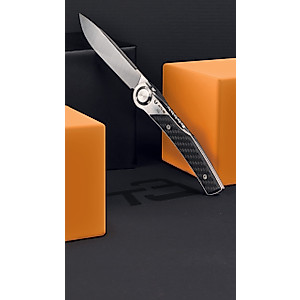 Roger Orfevre Le Thiers Made In France Stainless Steel Actilam T3 Forged Folding Pocket Knife With Locking System, 3.5-in (7.6cm), Charcoal Handle
