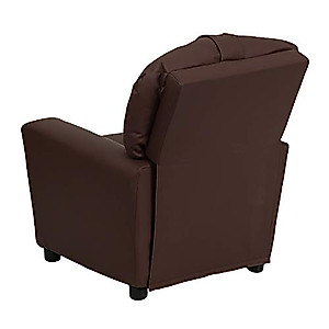 Flash Furniture Contemporary Brown LeatherSoft Kids Recliner with Cup Holder