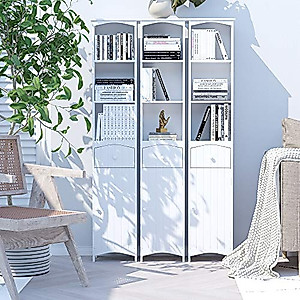 HOMCOM Bathroom Storage Cabinet, Free Standing Bath Storage Unit, Tall Linen Tower with 3-Tier Shelves and Drawer, White