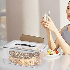 Asking 4-Pack 15 Quart Airtight Food Storage Containers, 14.5 L Clear Pizza Dough Proofing Box with Lid