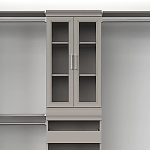 ClosetMaid Modular Storage Pair Set, 2 Glass Pane Doors, Wood Closet Organizer Shaker Style, Add On Accessory for Shelf Units, Taupe, Kit