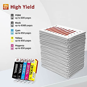 PGI-280XXL/CLI-281XXL Compatible Ink Cartridge Replacement for Canon 280 281 Ink Cartridge High Yield Use to PIXMA TR8520 TS6120 TS6320 TS6220 TR7520 TS8120 TS9120 TS9520 (5 Value Pack)