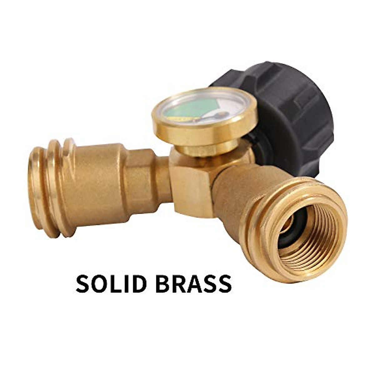 Roastove Dual Propane Tank Connection Level Indicator,Propane Tank Y Splitter Adapter with Gauge,Gas Pressure Meter for 5-40lb Propane Tank
